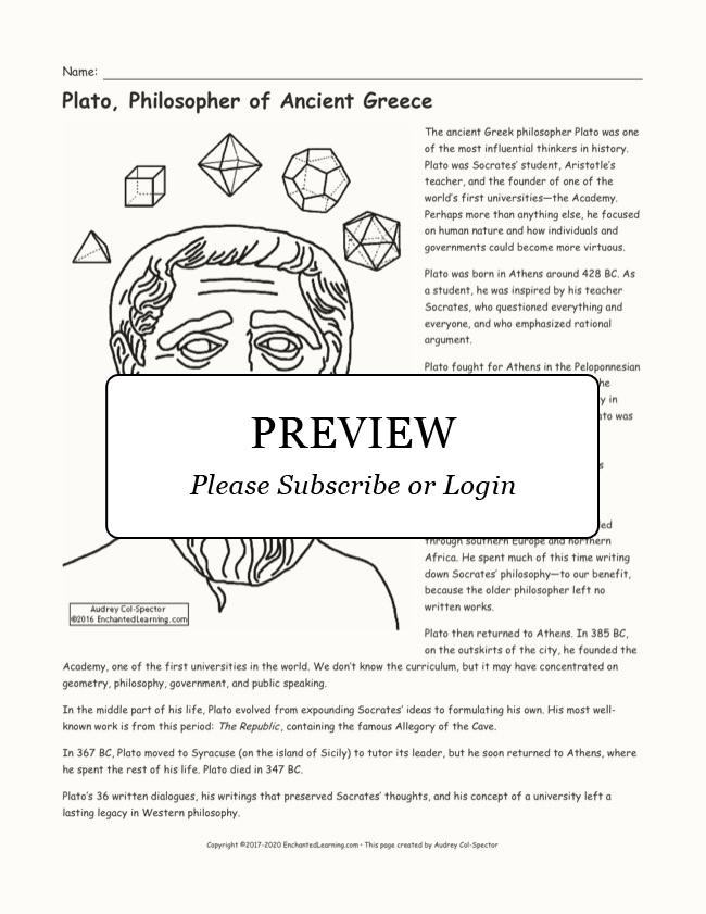 Plato Printout - Enchanted Learning